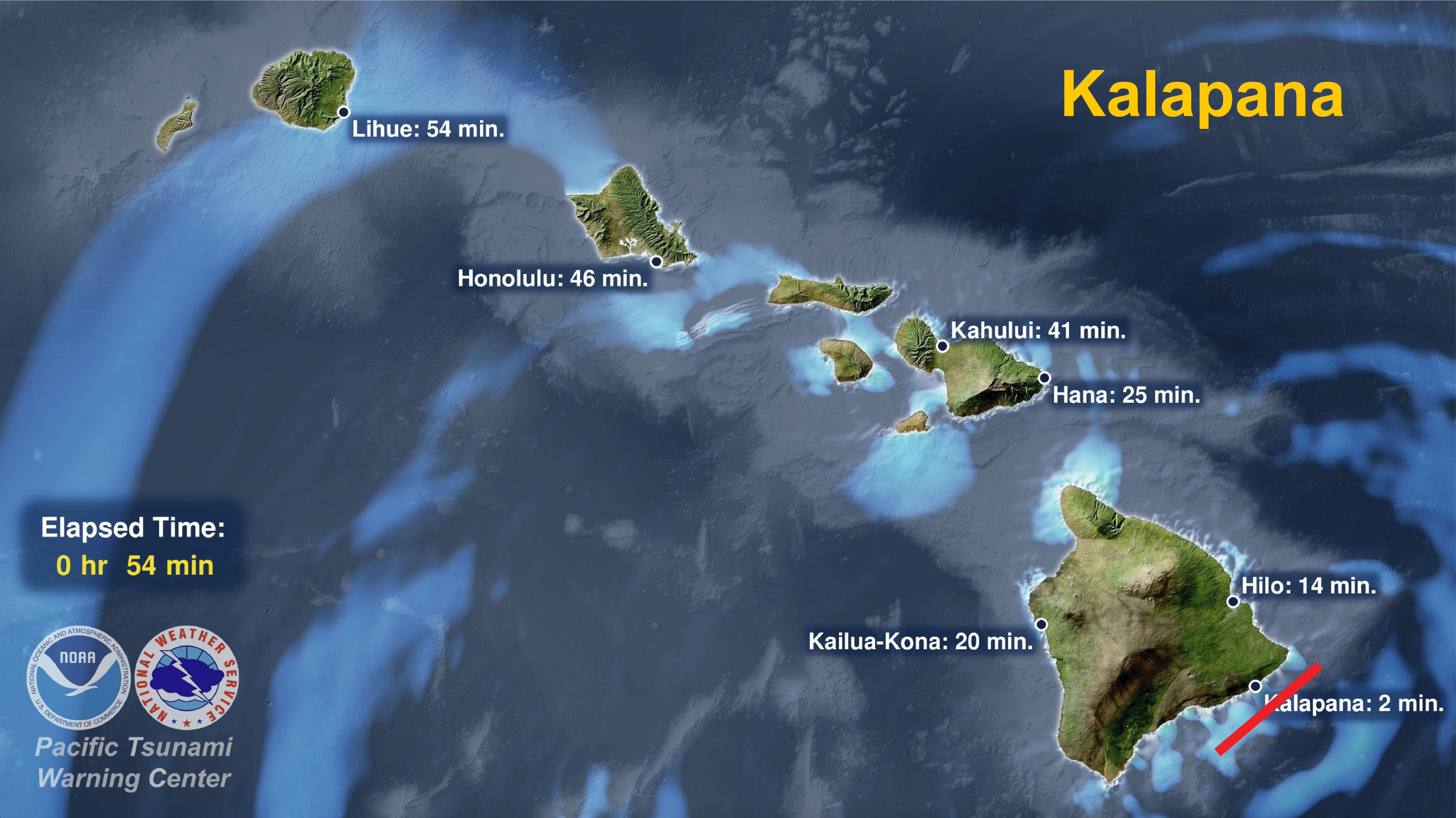 Hawaii Tsunami Travel Time Maps - International Tsunami Information Center