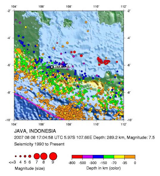 8 August 2007, Mw 7.5, Java, Indonesia - International Tsunami ...