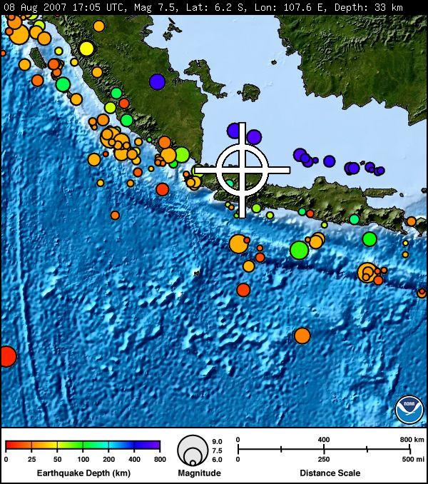 8 August 2007, Mw 7.5, Java, Indonesia - International Tsunami ...