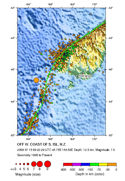 15 July 2009, Mw 7.6, New Zealand - International Tsunami Information ...