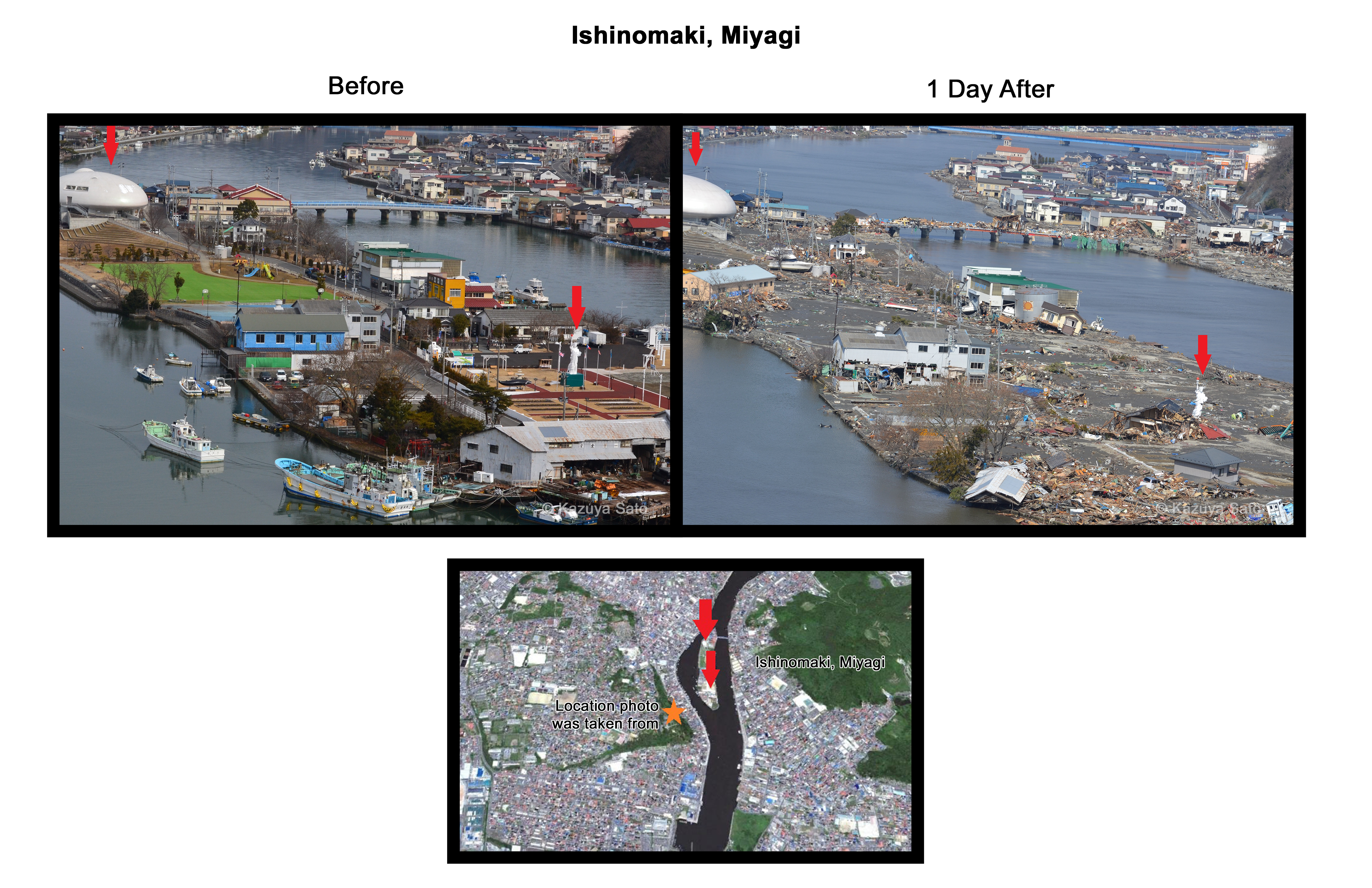2011 Japan Tsunami - Before/After Photos of Ishinomaki, Miyagi ...